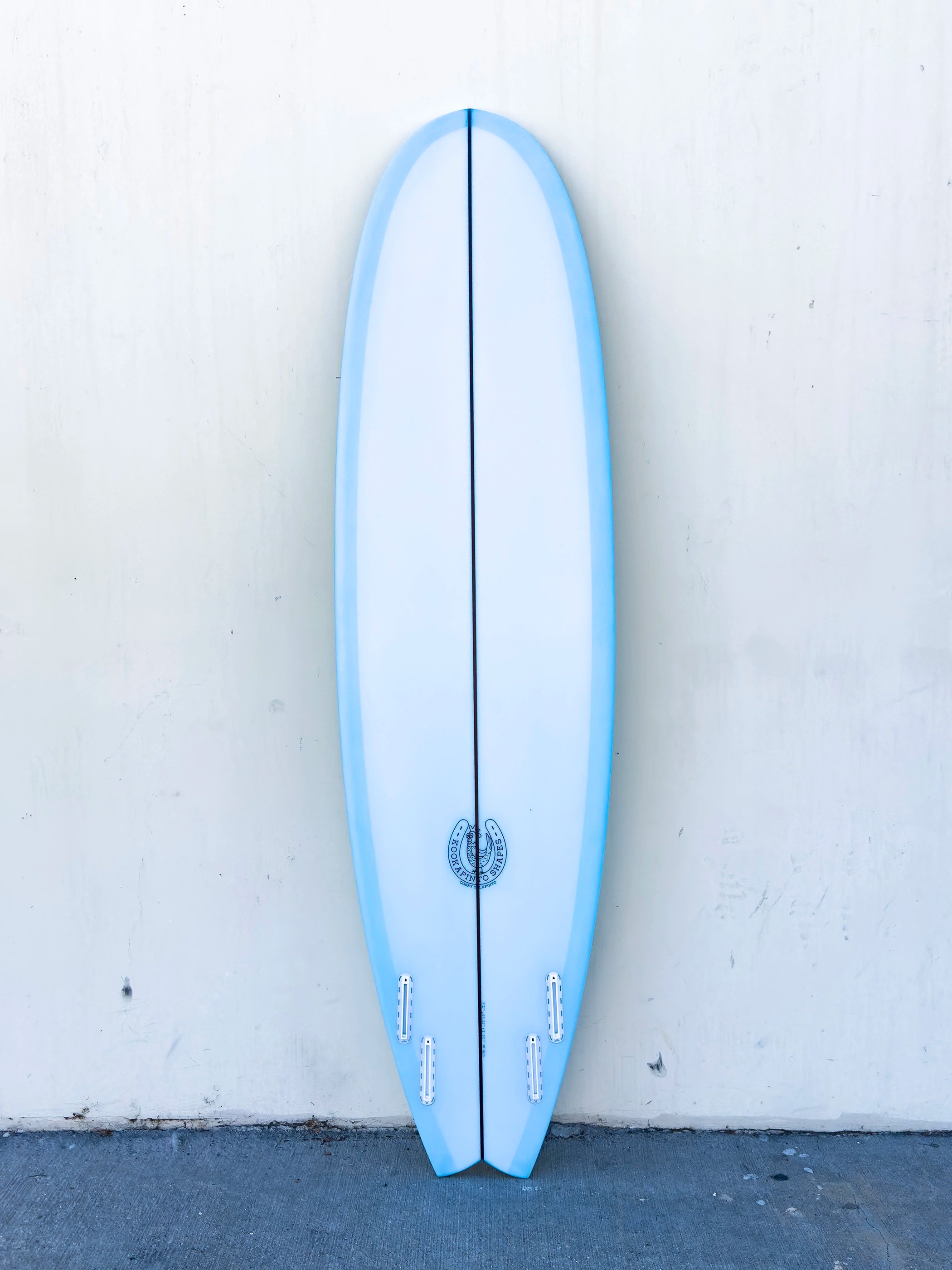 7'2" Fishy Noserider Blue Surfboard | Kookapinto Shapes