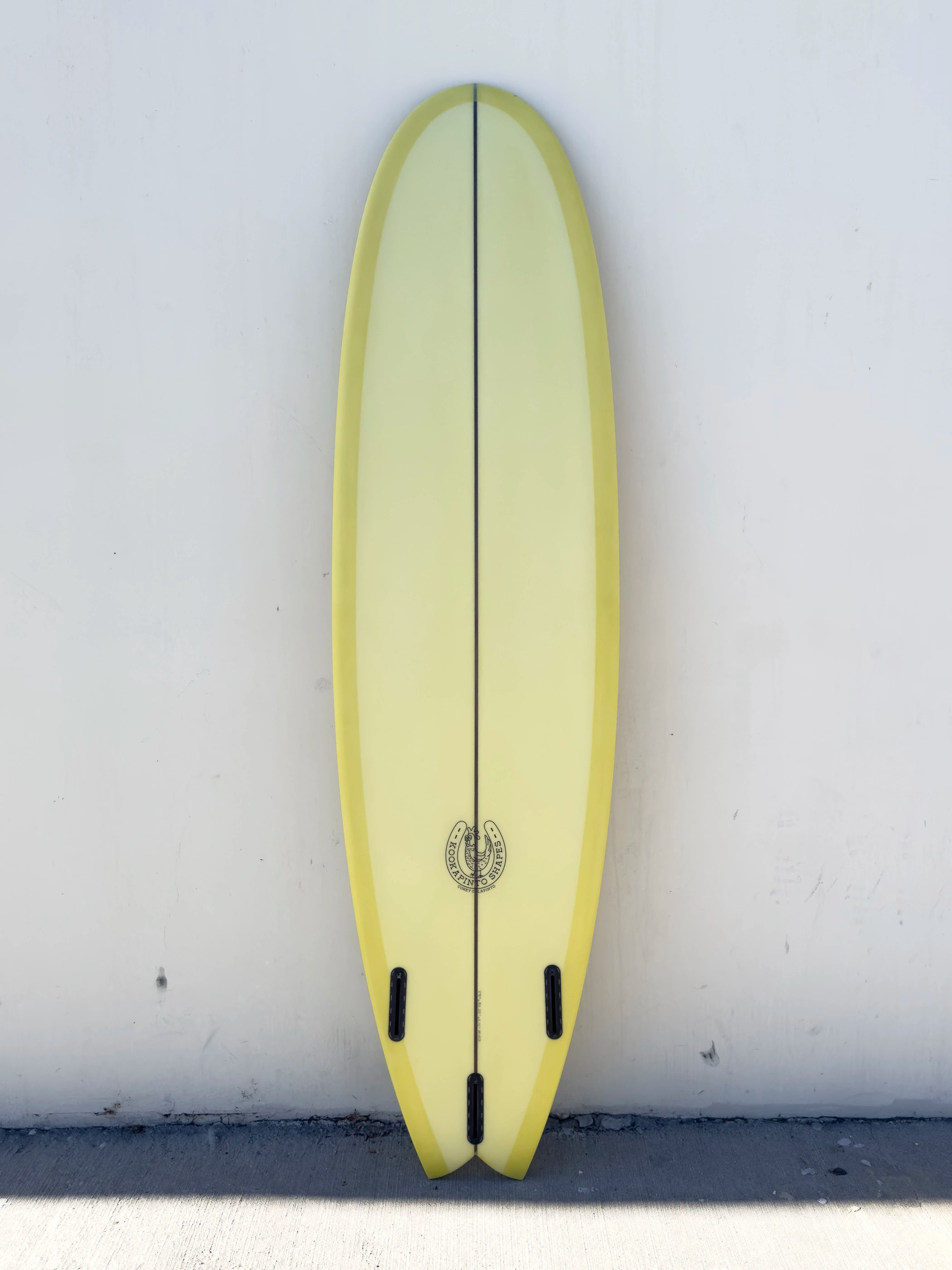 7'2" Fishy Noserider Yellow Tint Surfboard | Kookapinto Shapes