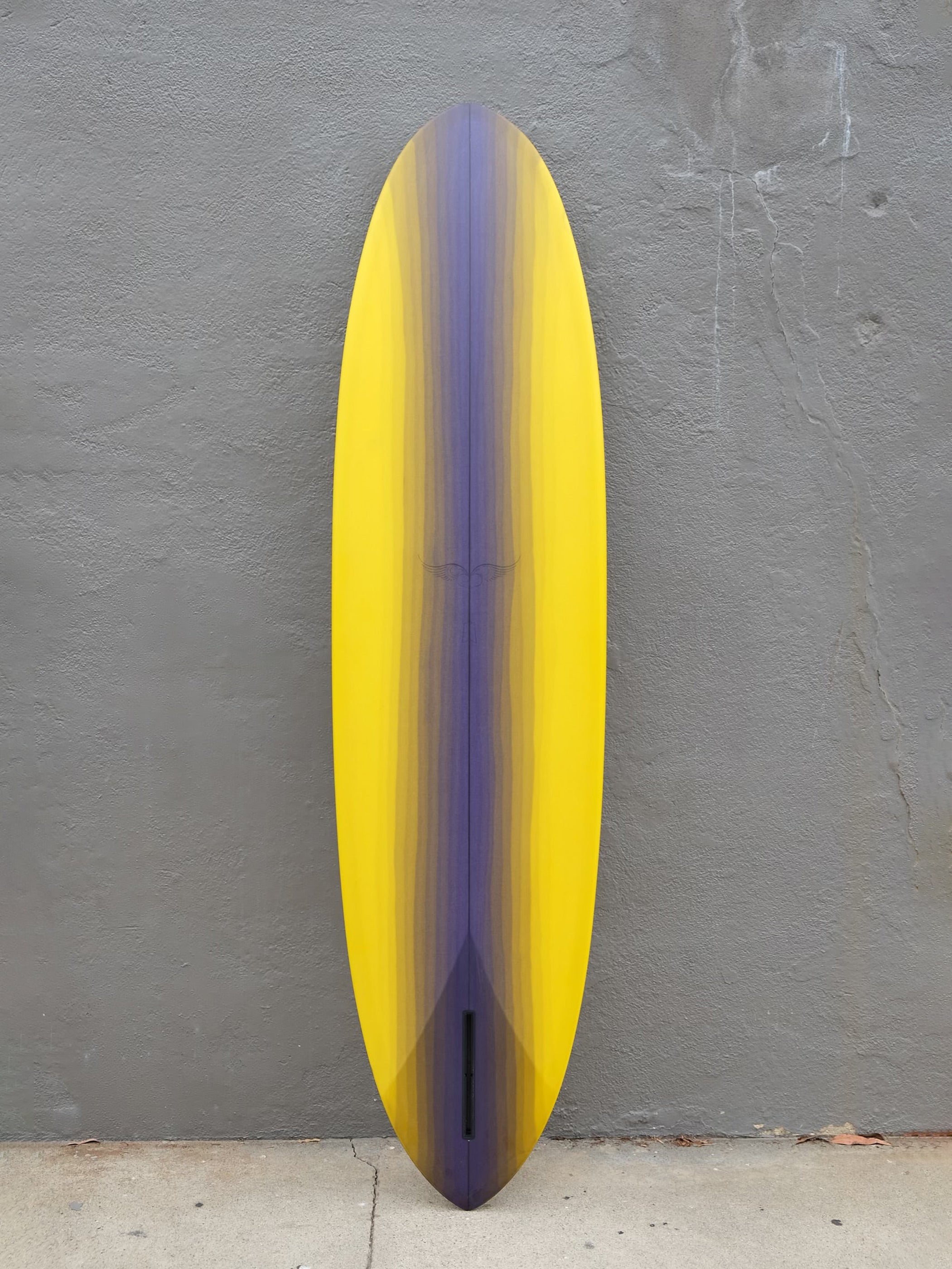Rich Pavel Choice | 7'7” Egg Abstract Purple and Yellow Surfboard