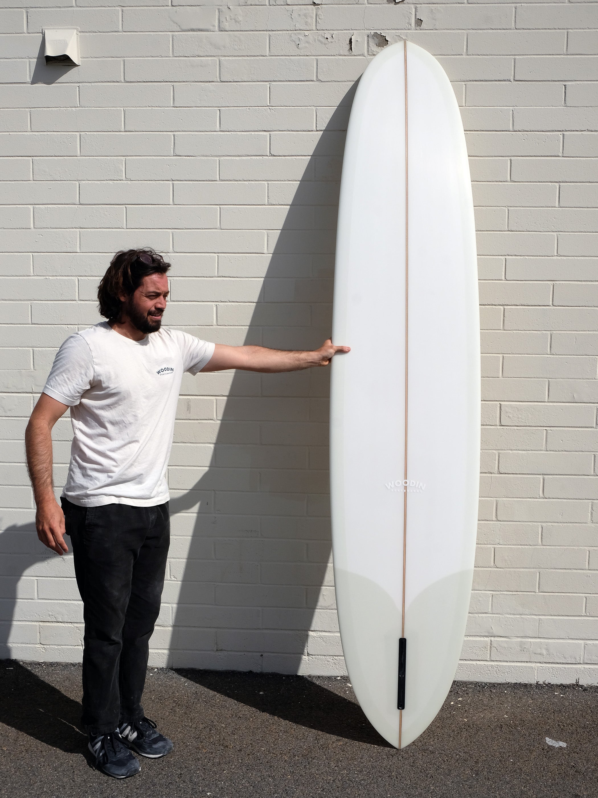 Woodin Surfboards | 9’3” Switchblade Swiss Coffee Longboard