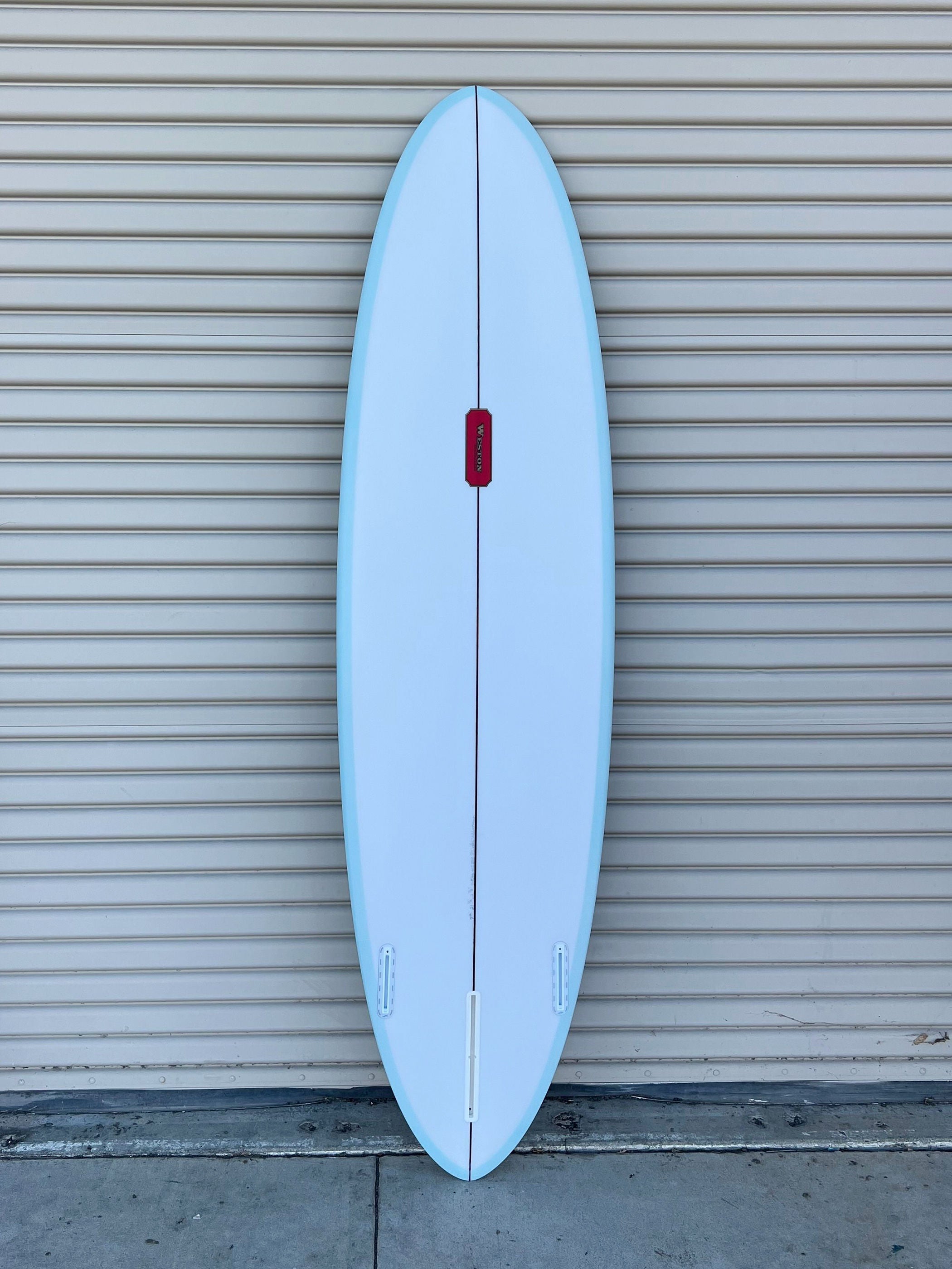 WESTON Surfboards // 7'2" B. EGG // Robin's Egg Blue Rails Surfboard