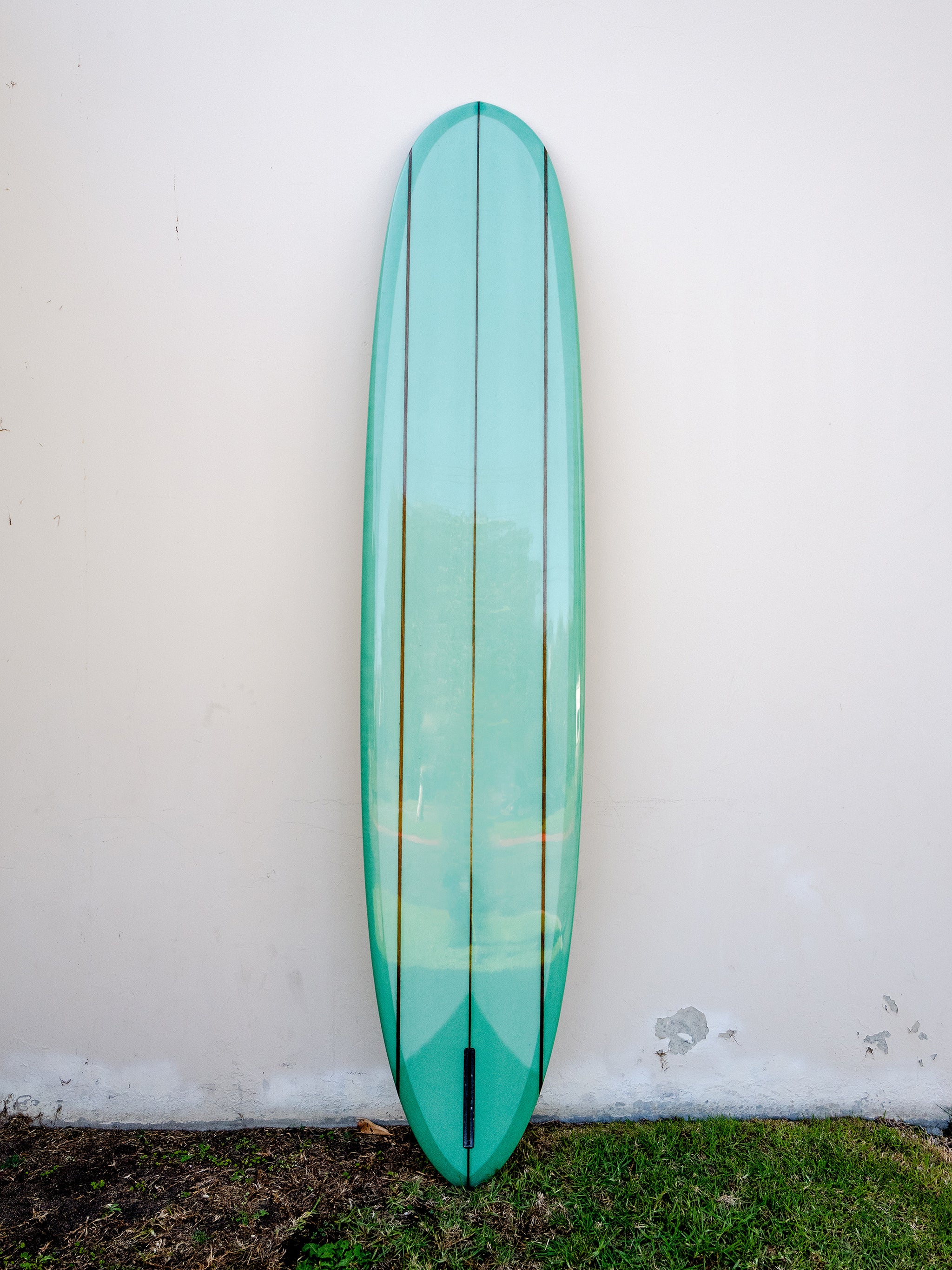 Tyler Warren | 9’7” Triple Stringer Pintail Sea Foam Gloss Longboard