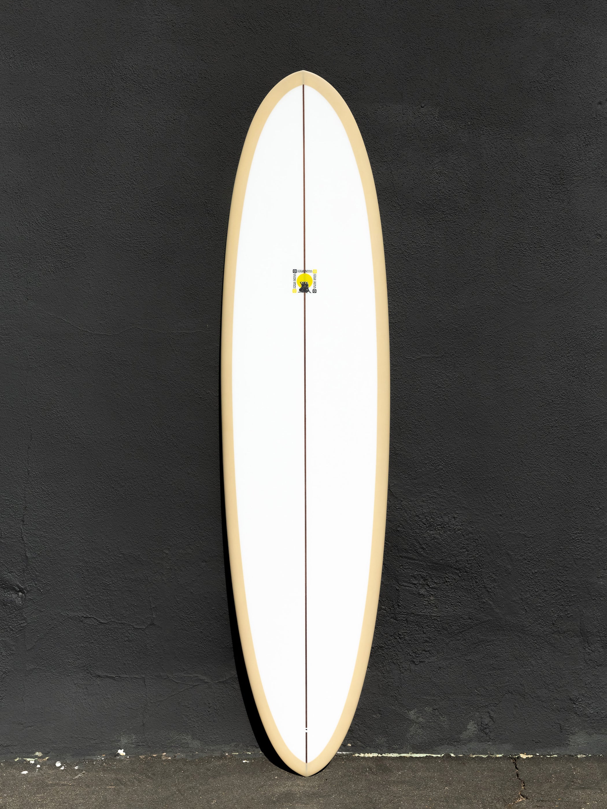 Kris Hall | 7'4" Clear Coffee Single Fin Egg Surfboard - SurfBored