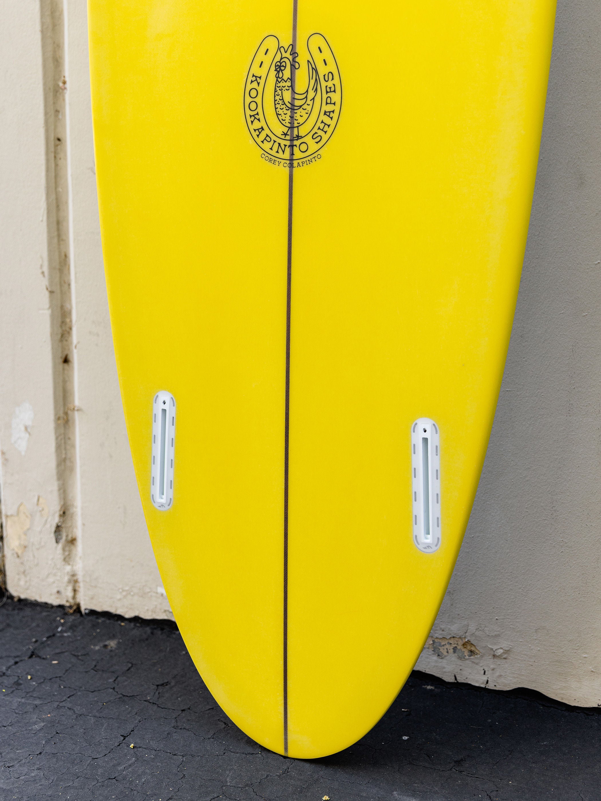 Kookapinto Shapes | 7'3" Thin Twin Yellow Bottom Tint Surfboard