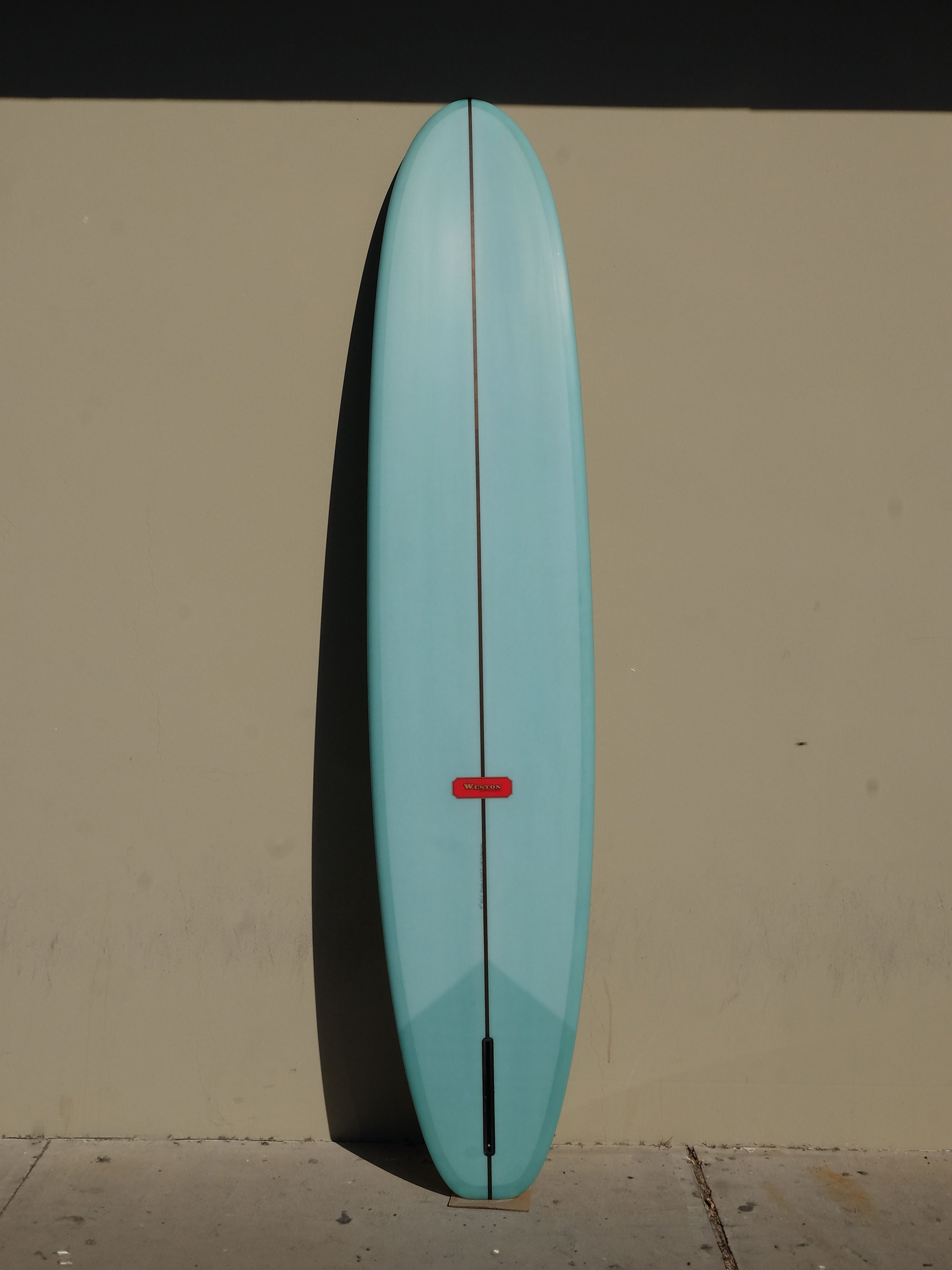 WESTON Surfboards // 9'6'' California Blade // Light Gray/Blue Surfboa