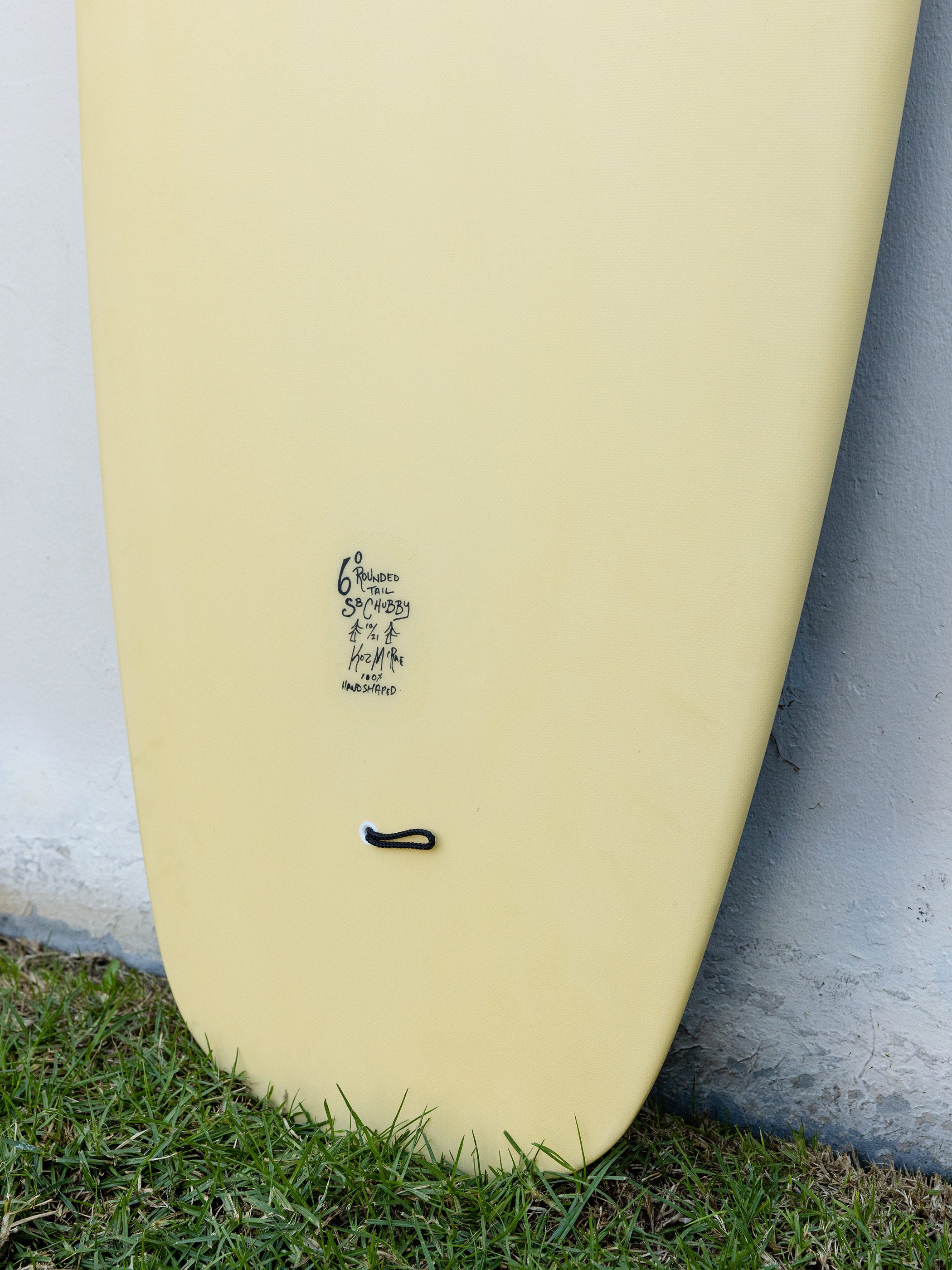 Koz McRae SurfingBoards | 6'0" Stubby 'Round Tail' Yellow Blue