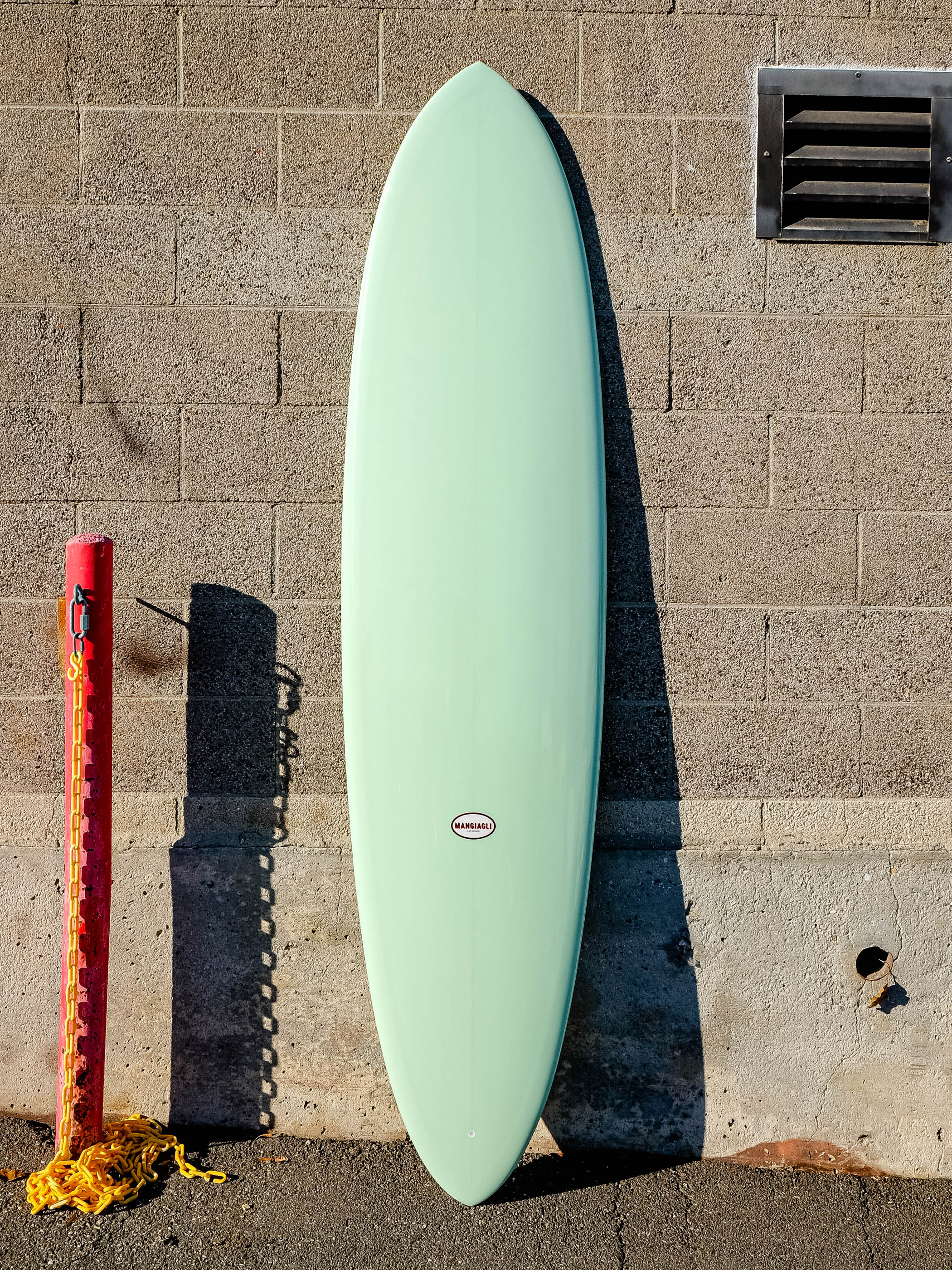 Mangiagli Surfboards | 7'6" M4 Mid Pin Green Single Fin Surfboard