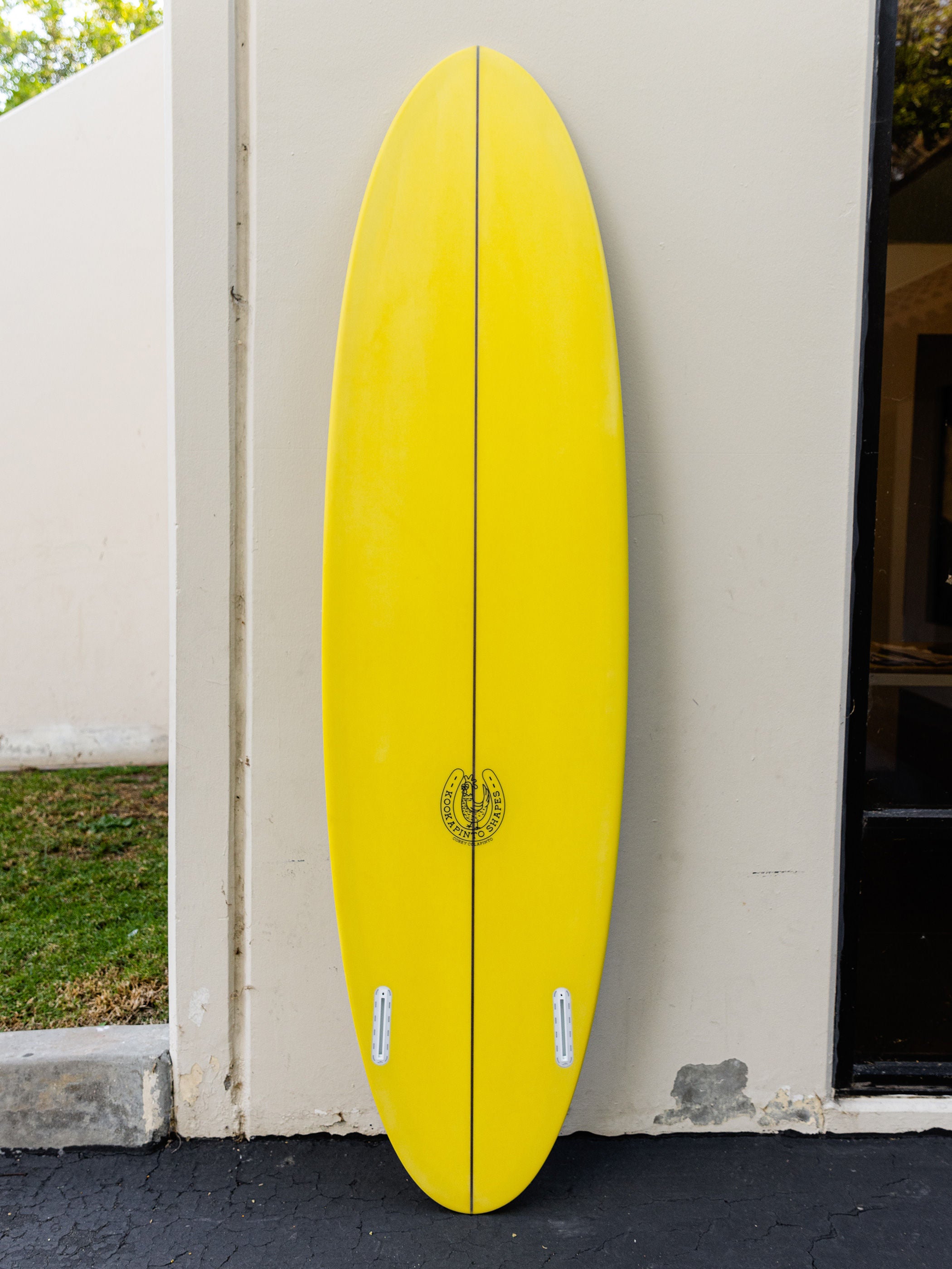 Kookapinto Shapes | 7'3" Thin Twin Yellow Bottom Tint Surfboard