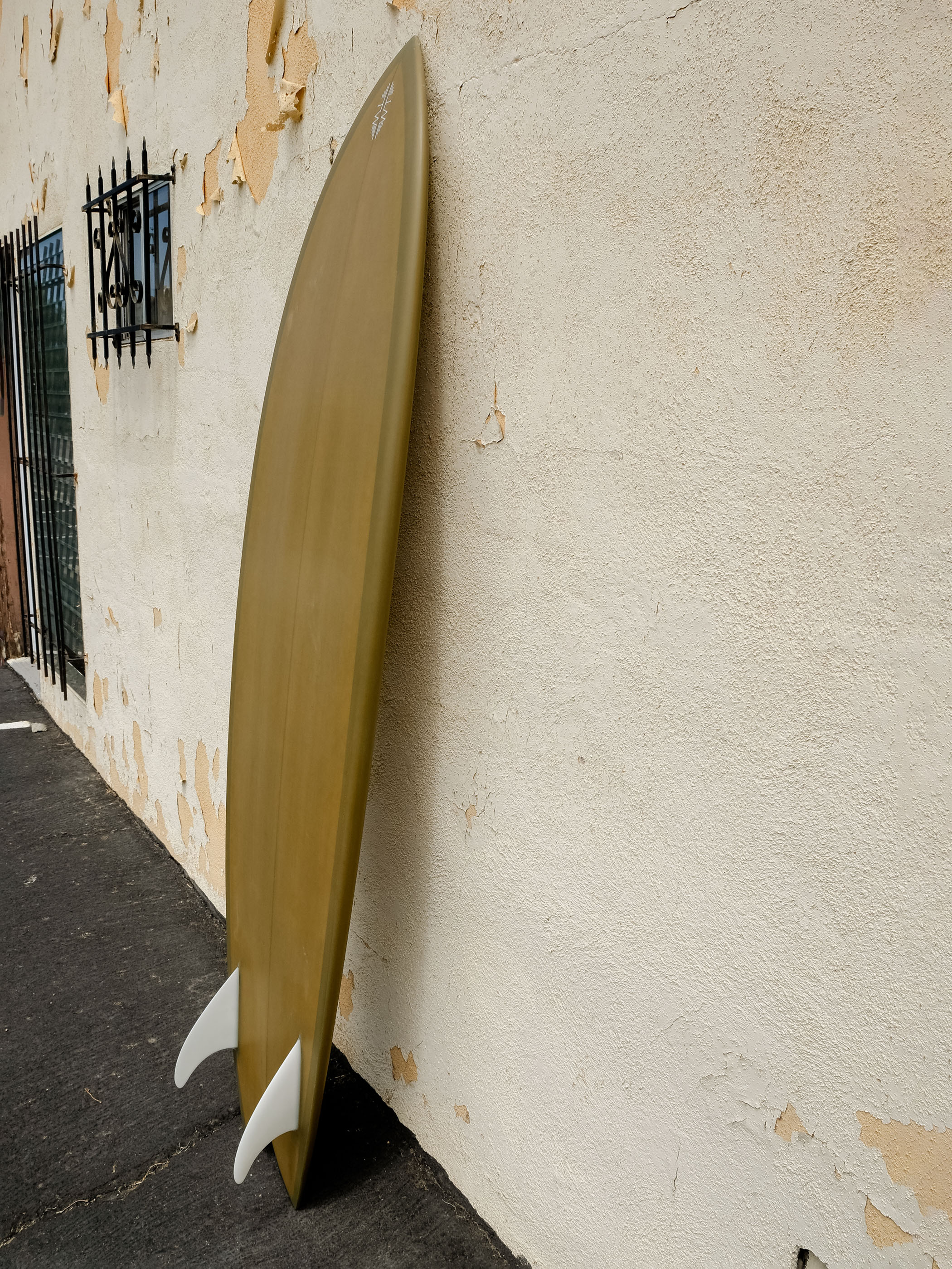 Tyler Warren | Big Fish 7’1” Old Green Twin Fin Surfboard - SurfBored